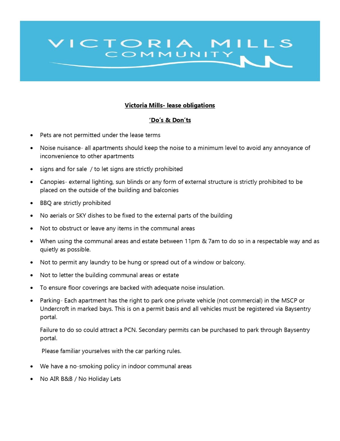 Further Useful Information - Victoria Mills